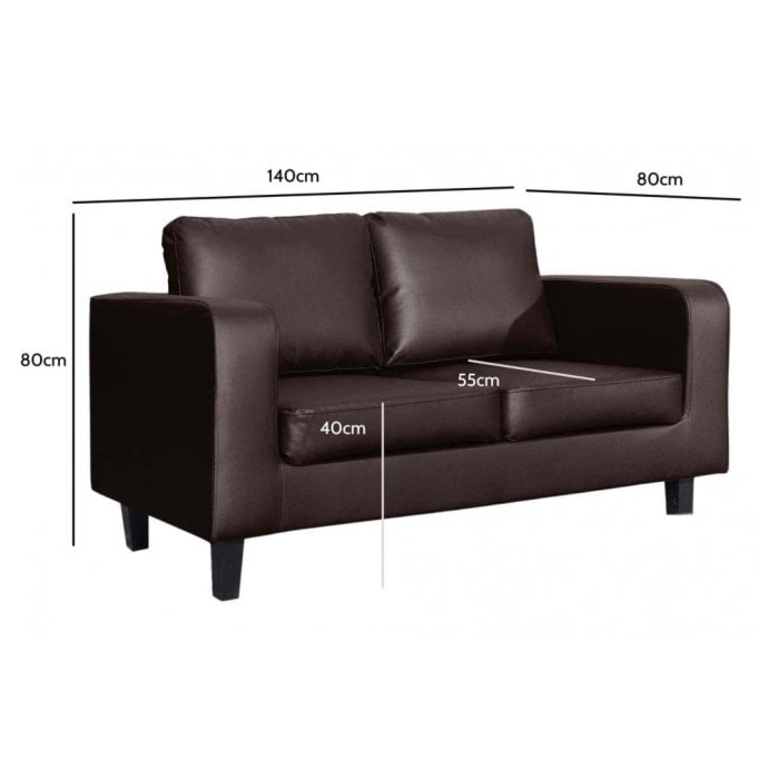 Compact Leather Brown 3+2 Sofa Set | Top-Quality Furniture | Your Local ...
