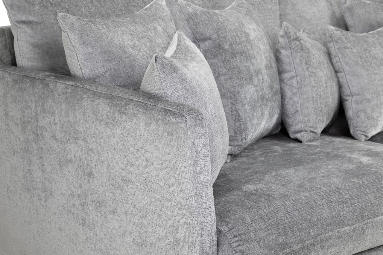 Studio Grey Fabric 3 Seater Sofa with Footstool | Top-Quality Furniture ...